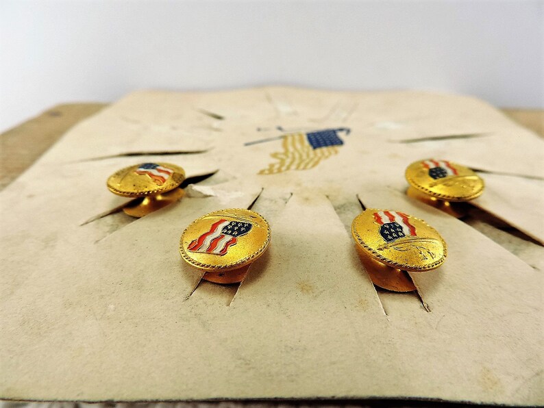 Antique Flag Cuff Buttons on Original Card New Old Stock - Etsy