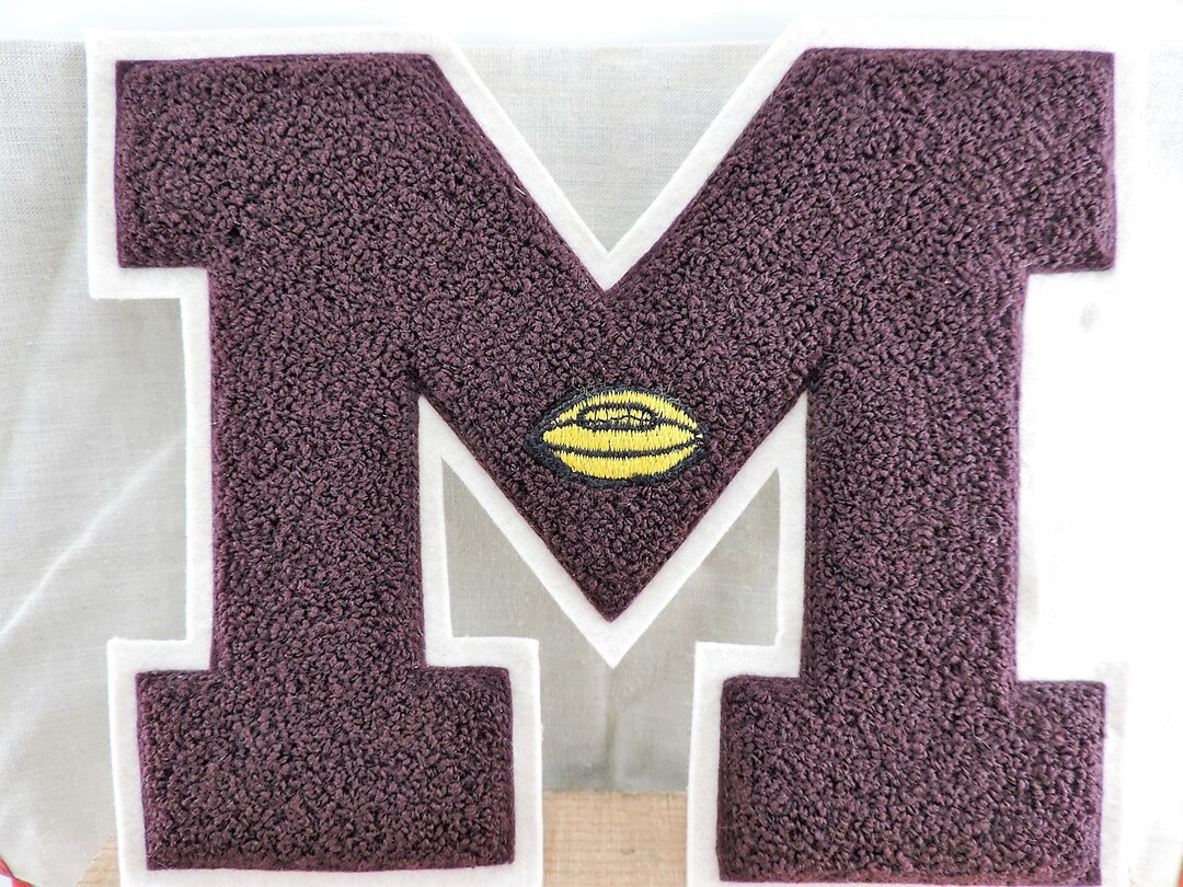 Vintage Varsity Football Letter M Chenille Menominee Michigan - Etsy