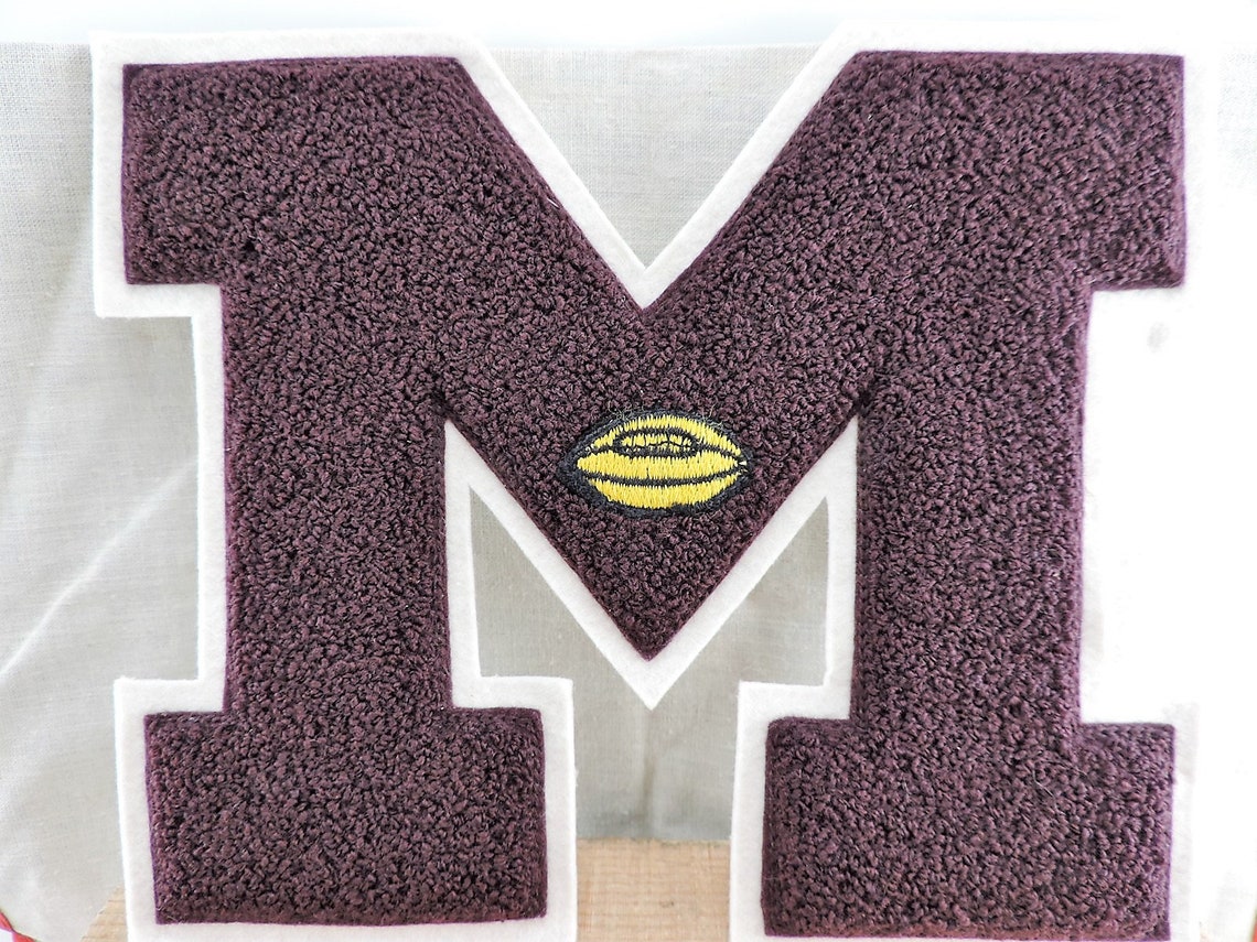 Vintage Varsity Football Letter M Chenille Menominee Michigan - Etsy