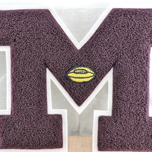 Vintage Varsity Football Letter M Chenille Menominee Michigan - Etsy
