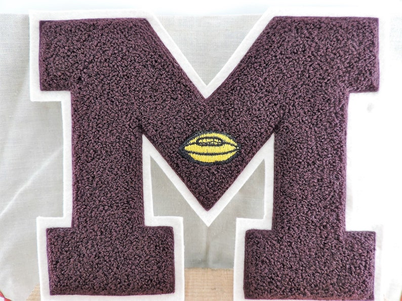 Vintage Varsity Football Letter M Chenille Menominee Michigan - Etsy