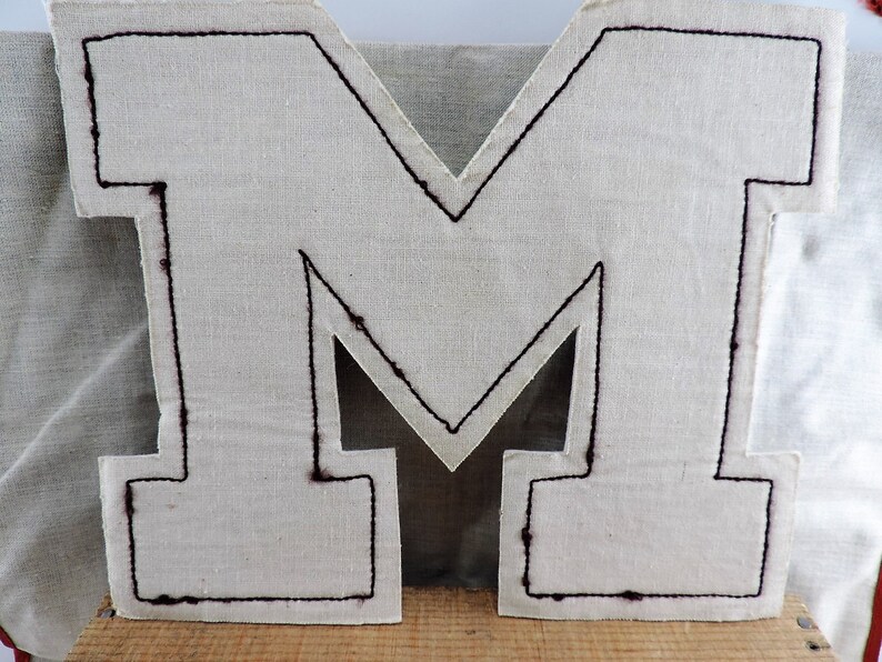 Vintage Varsity Football Letter M Chenille Menominee Michigan - Etsy