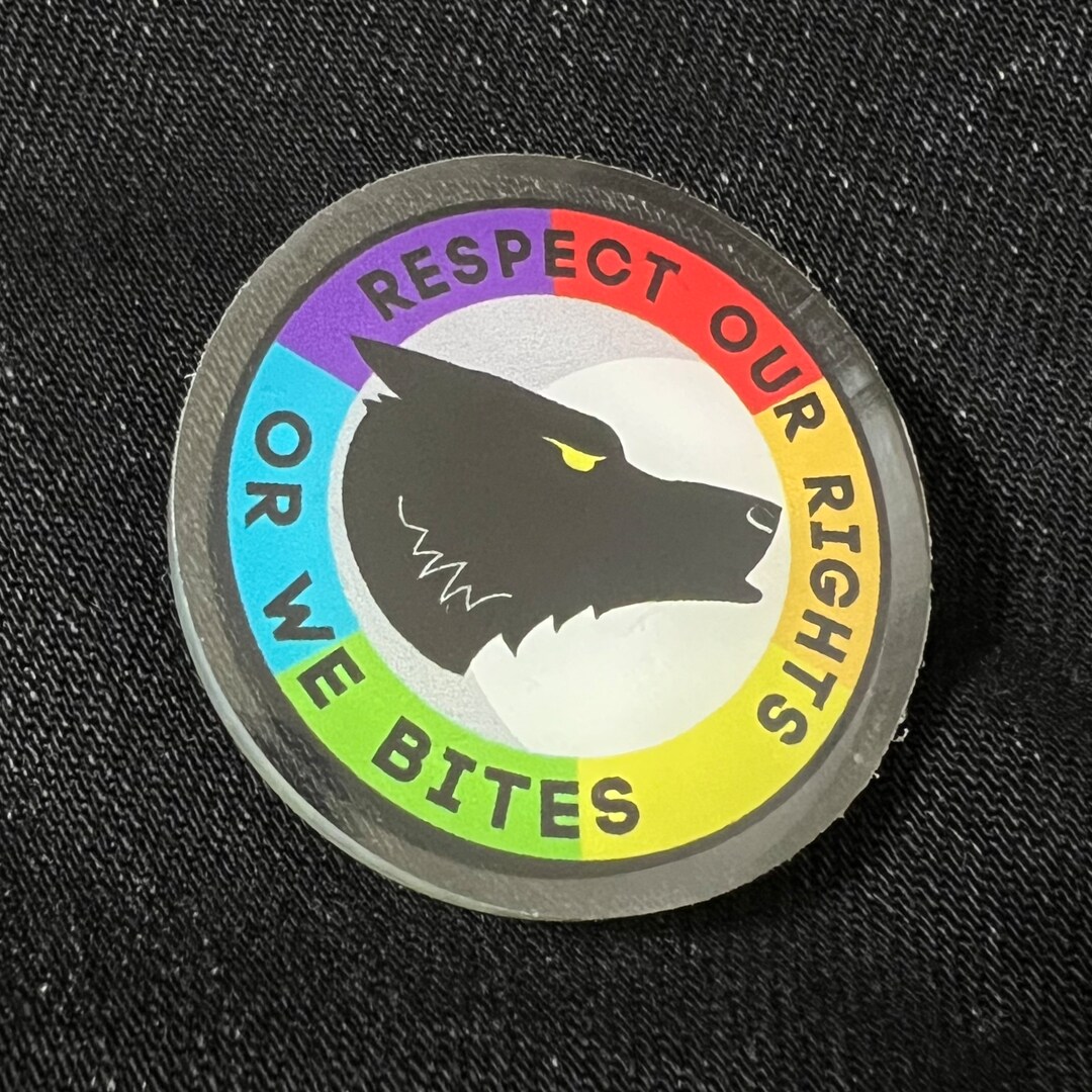 Acrylic Pin Respect Our Rights or We Bites - Etsy