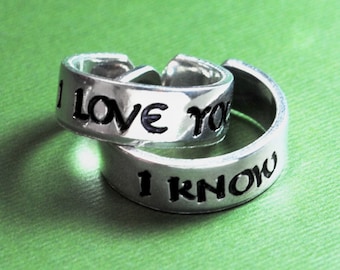 I Love You I Know Rings Couples Rings Nerd Couple - Etsy