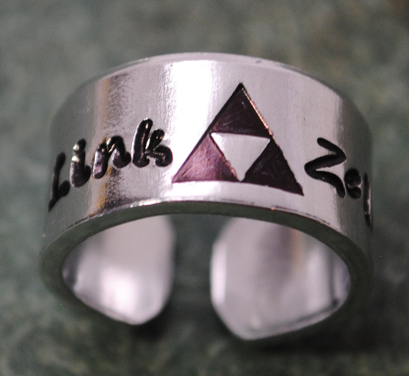 Link/Zelda Ring With Triforce Symbol. Pure Aluminum Hand | Etsy