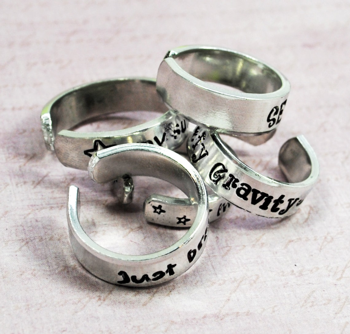 One Custom Handstamped Ring . Made to Order Just for YOU - Etsy