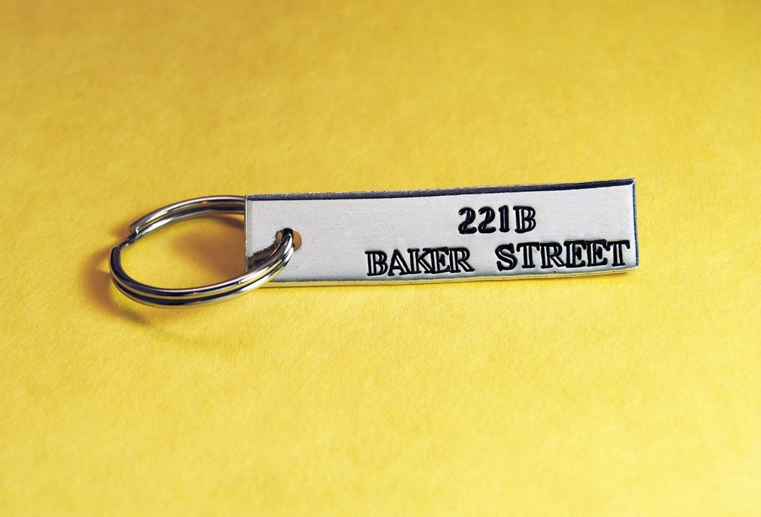 221B Baker Street Keychain. Pure Aluminum. Sherlock Holmes - Etsy