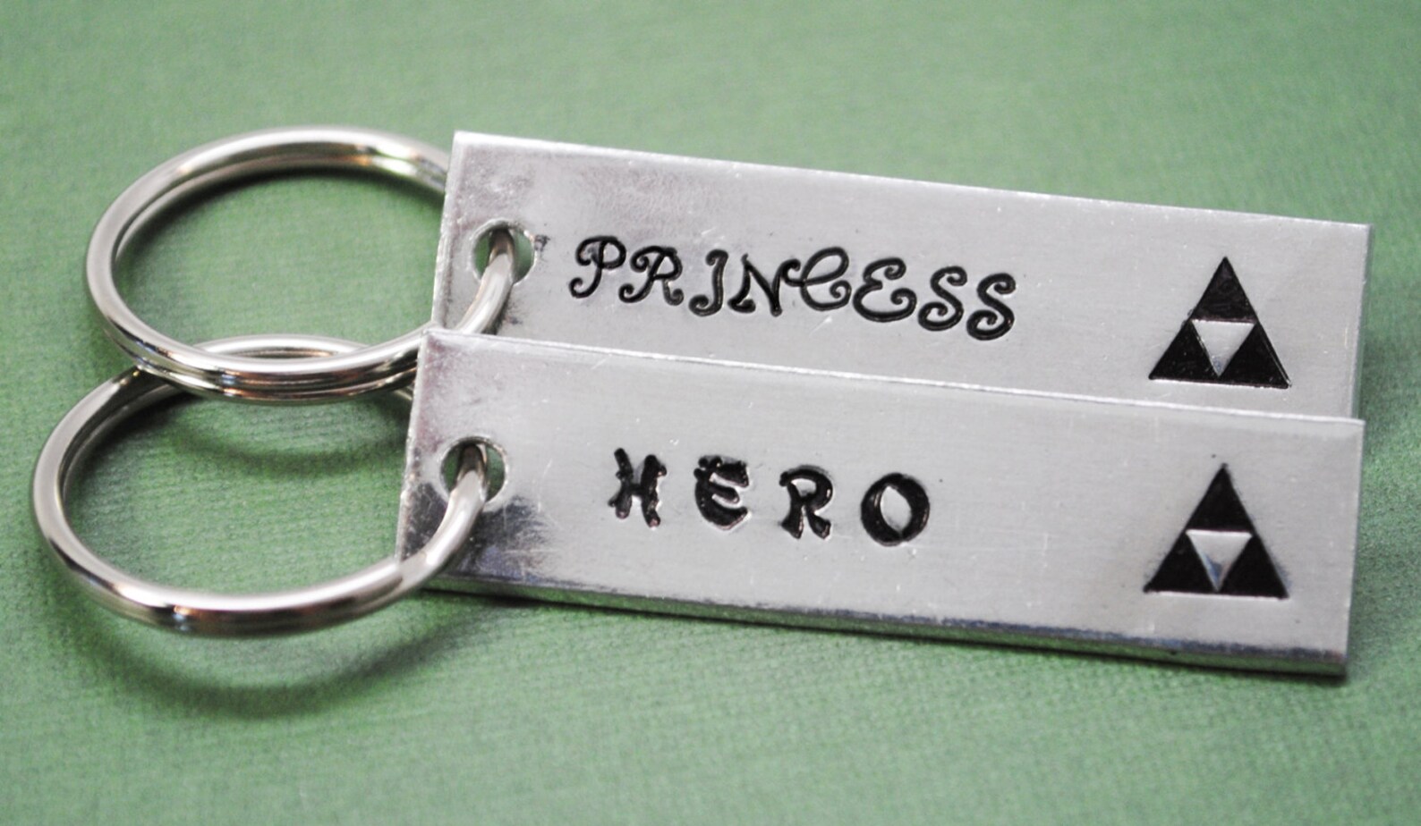 Hero/princess Keychain Set With Triforce Symbol. Pure - Etsy