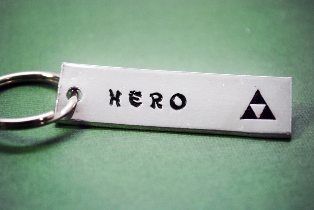 Hero Keychain With Triforce Symbol. Pure Aluminum. Zelda Inspired. - Etsy