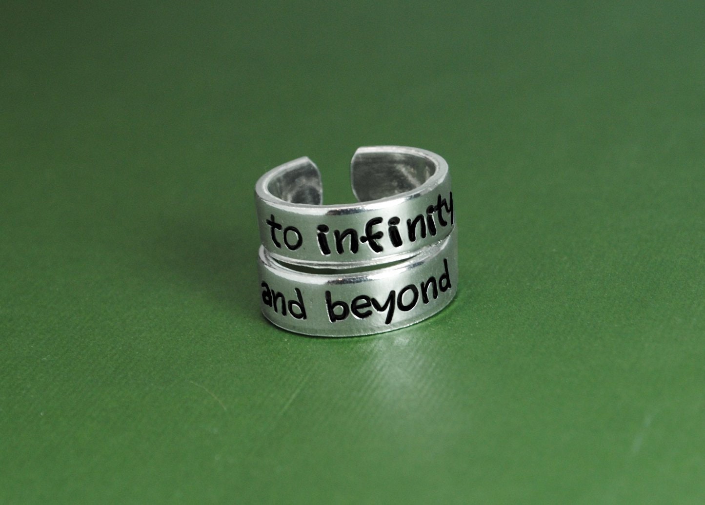 To Infinity and Beyond Matched Pair of Hand Stamped Rings - Etsy