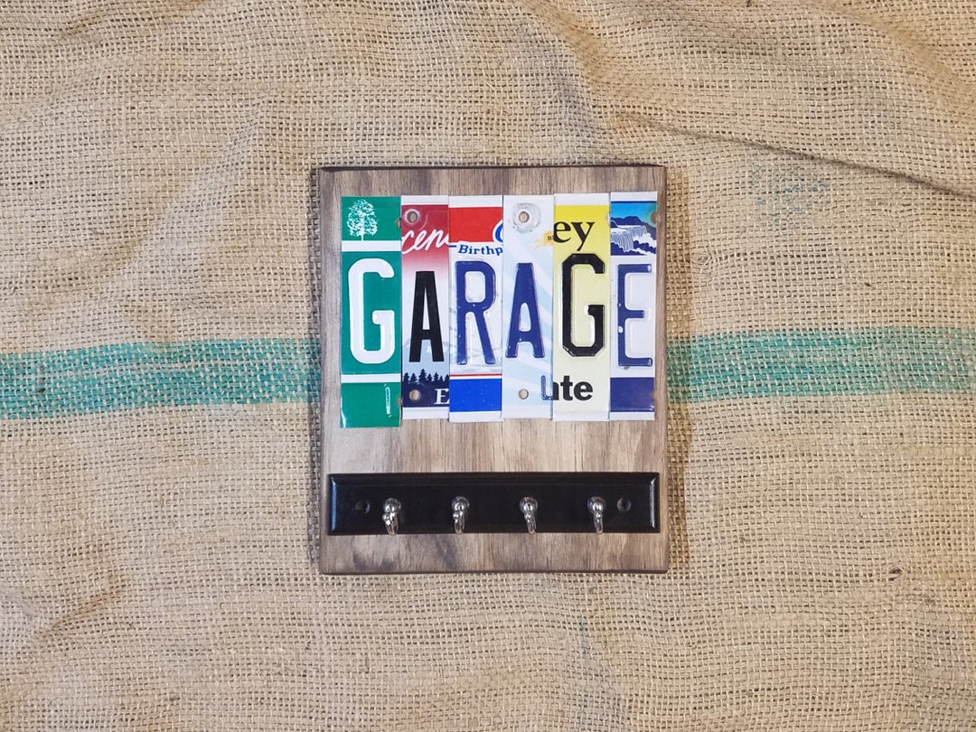6 Letter License Plate Sign With Key Hooks - Etsy