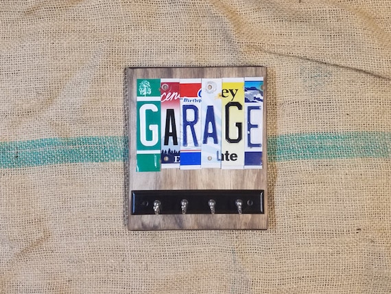 6 Letter License Plate Sign With Key Hooks | Etsy