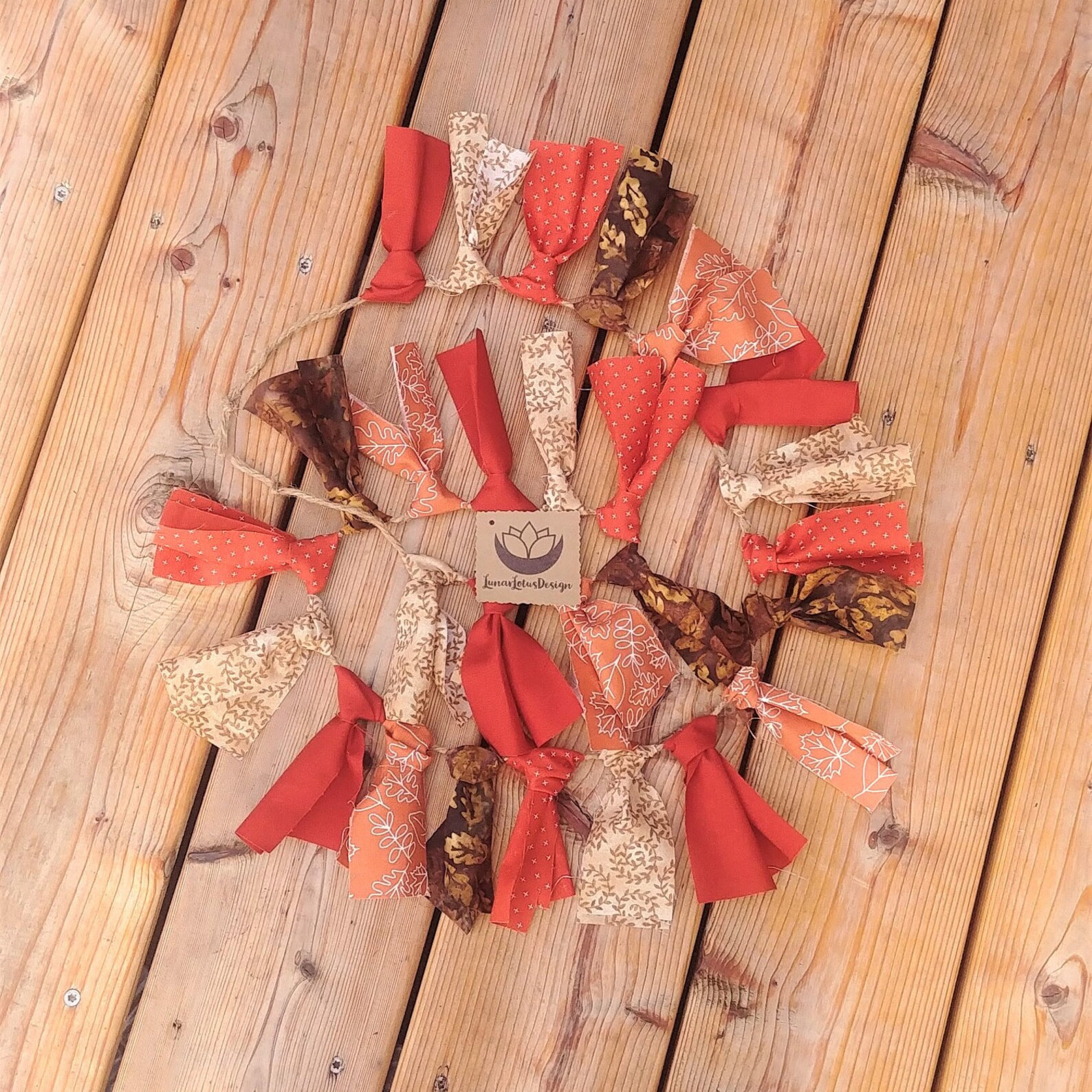 Fall Fabric Garland Autumn Scrap Tie Garland Mantle Decor - Etsy