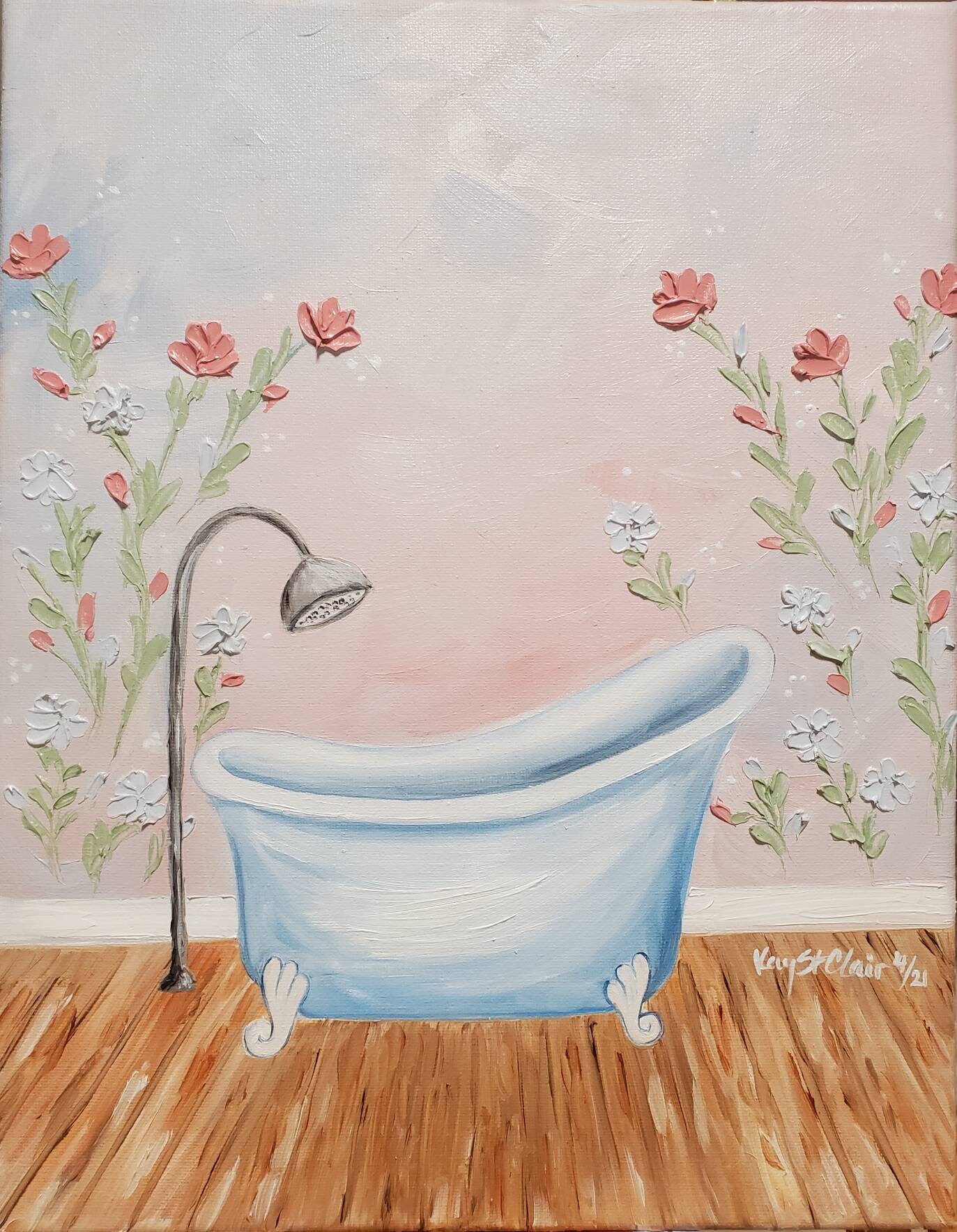 Bath Tub Oil Painting - ORIGINAL - Etsy