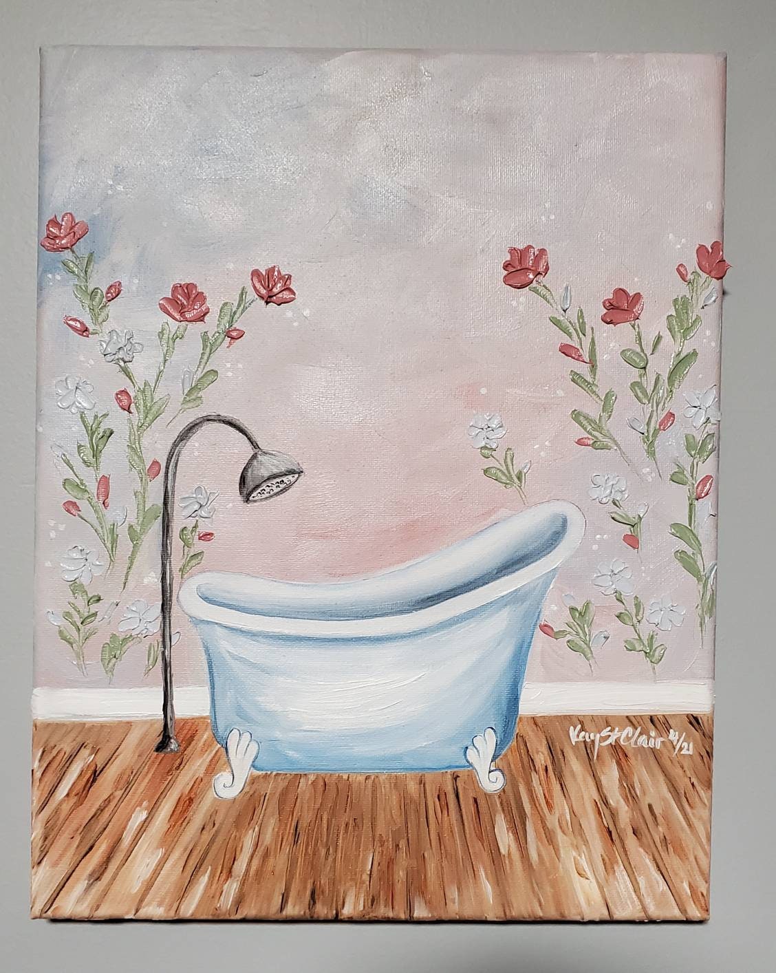 Bath Tub Oil Painting - ORIGINAL - Etsy