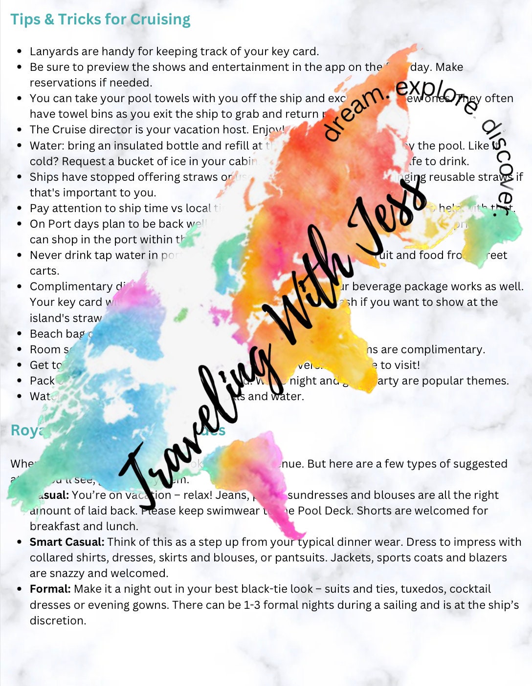 Royal Caribbean RCCL Client Tips & Know Before You Go Canva Template - Etsy