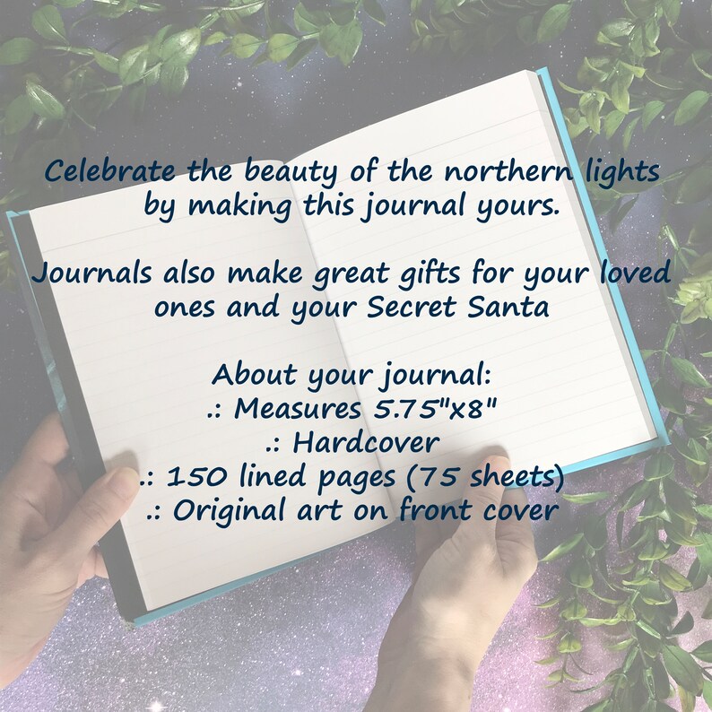 Northern Lights Journal // Dreamy Lined Journal With Aurora Borealis ...