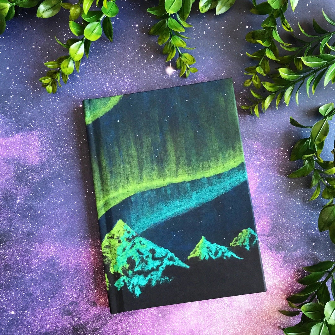 Northern Lights Journal // Hardcover Journal, Pretty Mountains and ...
