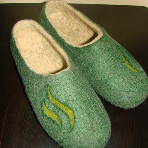 Green Fleted Slippers for Men - Etsy