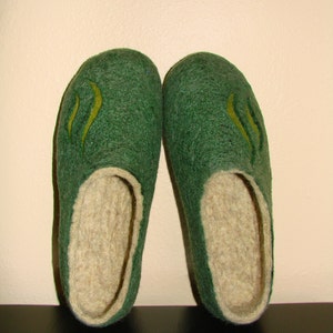 Green Fleted Slippers for Men - Etsy