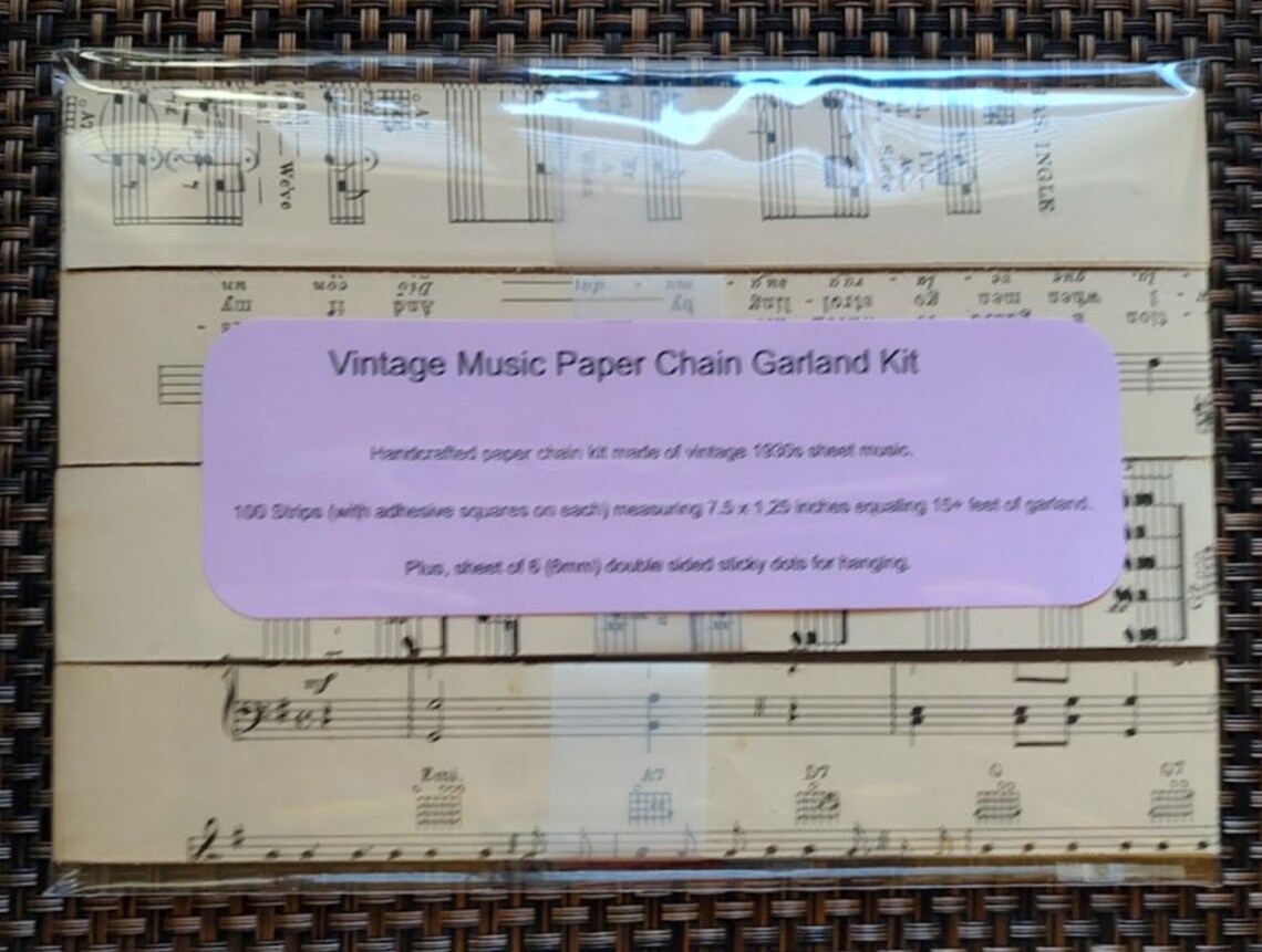 Vintage Music Paper Chain Garland Kit - Etsy