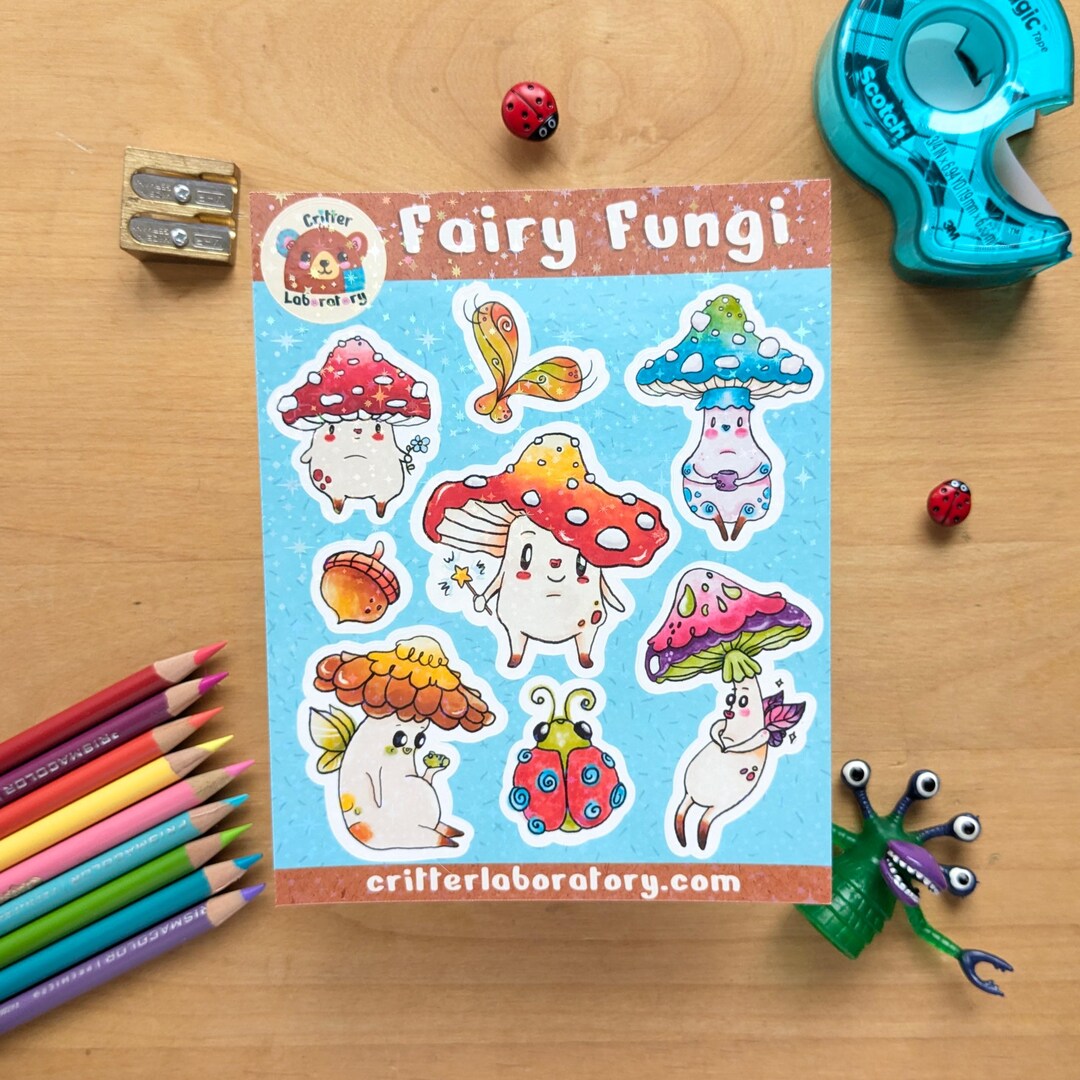 Fairy Fungi Friends Sticker Sheet - Etsy