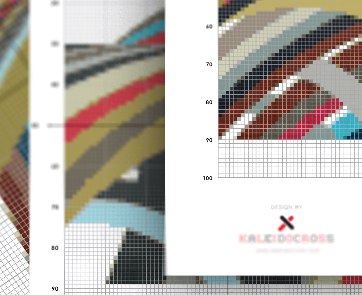 Eames Swatches Swirls Combo (three Cross-stitch Patterns) - Etsy