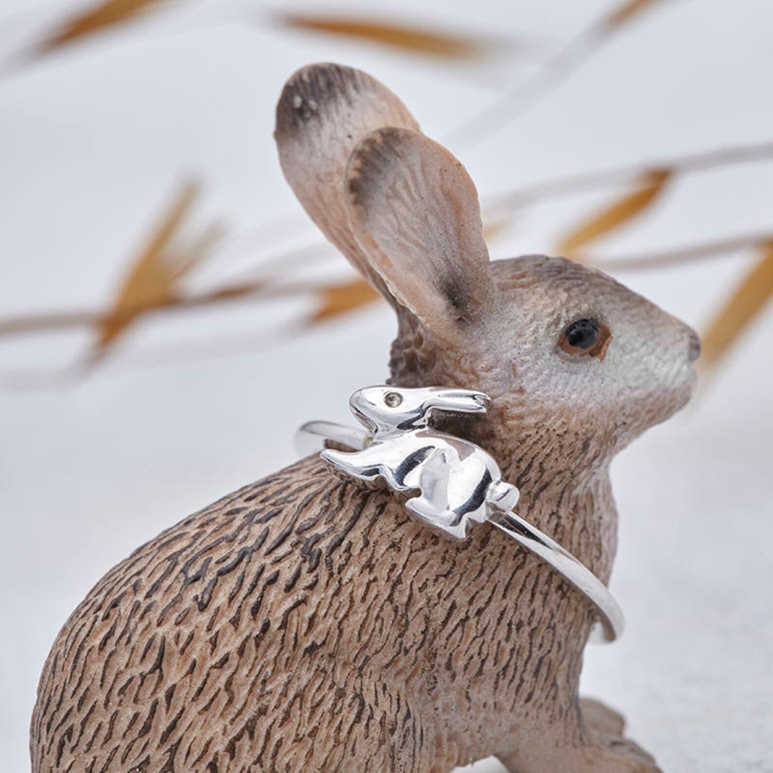 Bunny Ring Sterling Silver Animal Ring | Etsy