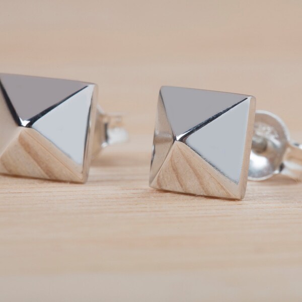 Silver Pyramid Studs - Etsy