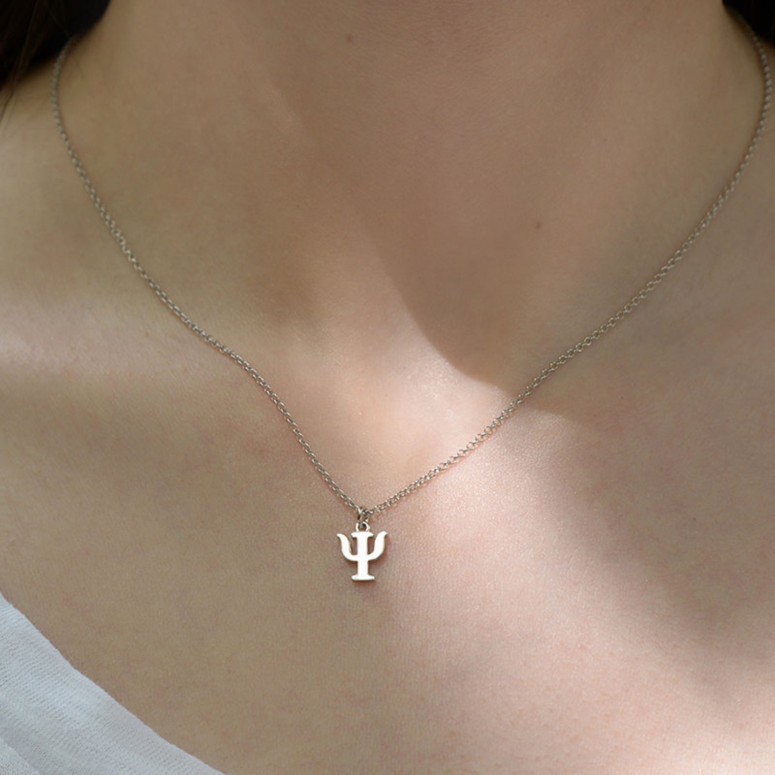 Psi Necklace Psi Symbol Math Jewelry 925 Sterling Silver - Etsy