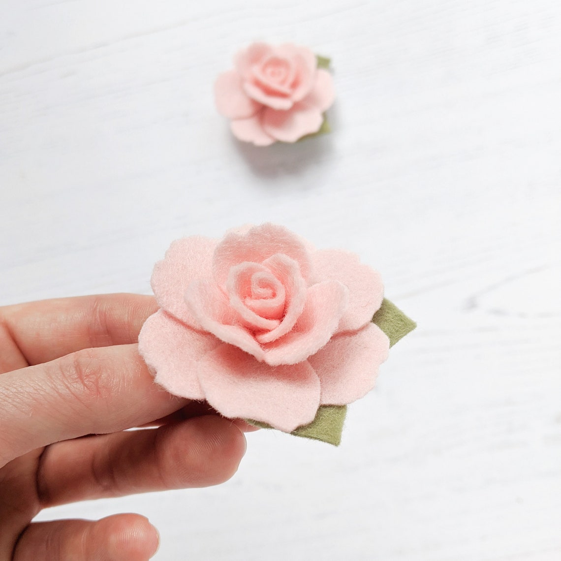 Rose Hair Clip Set Pink Rose Hair Clip Floral Hair Clips - Etsy