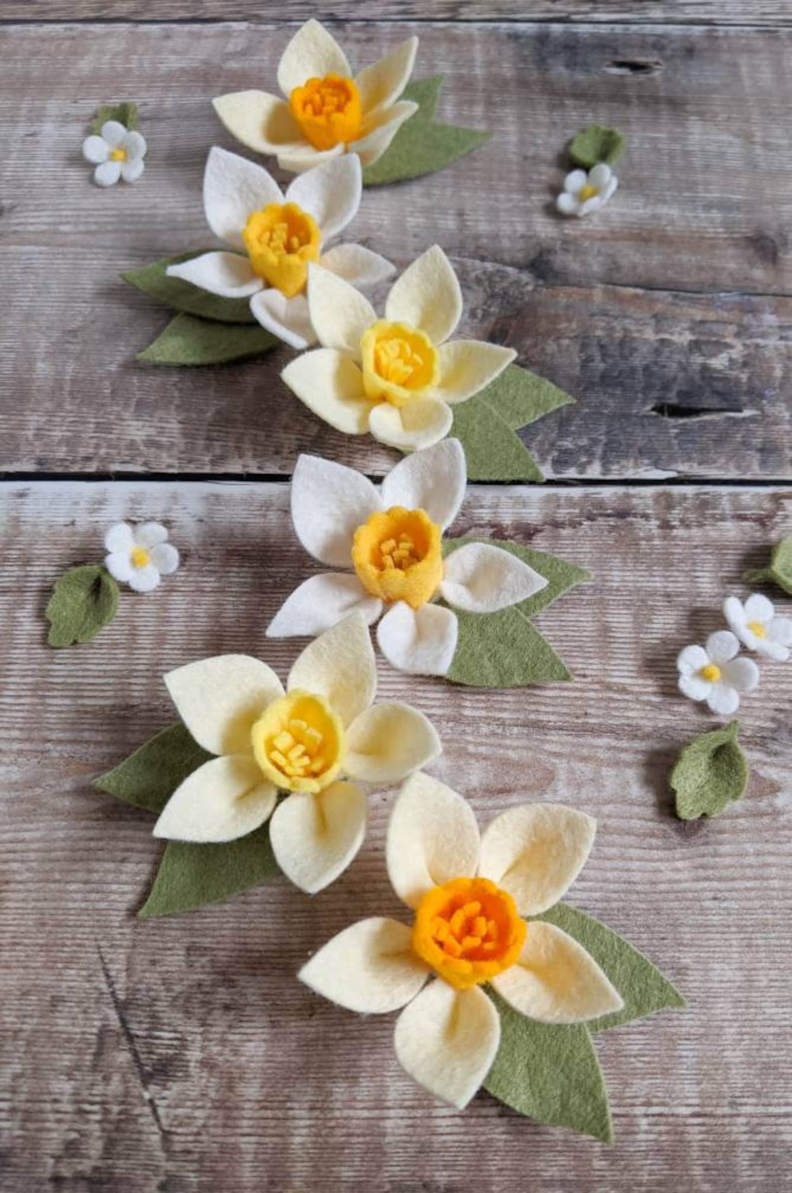 Daffodil Hair Clip Set Daffodil Hair Clips Floral Hair | Etsy
