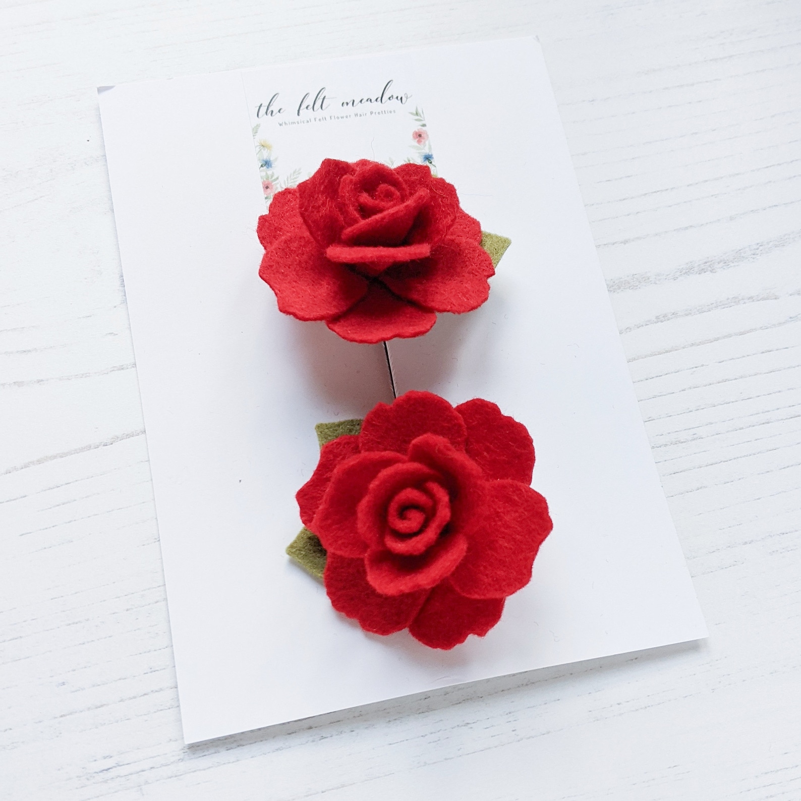 Rose Hair Clip Set Red Rose Hair Clip Floral Hair Clips - Etsy UK