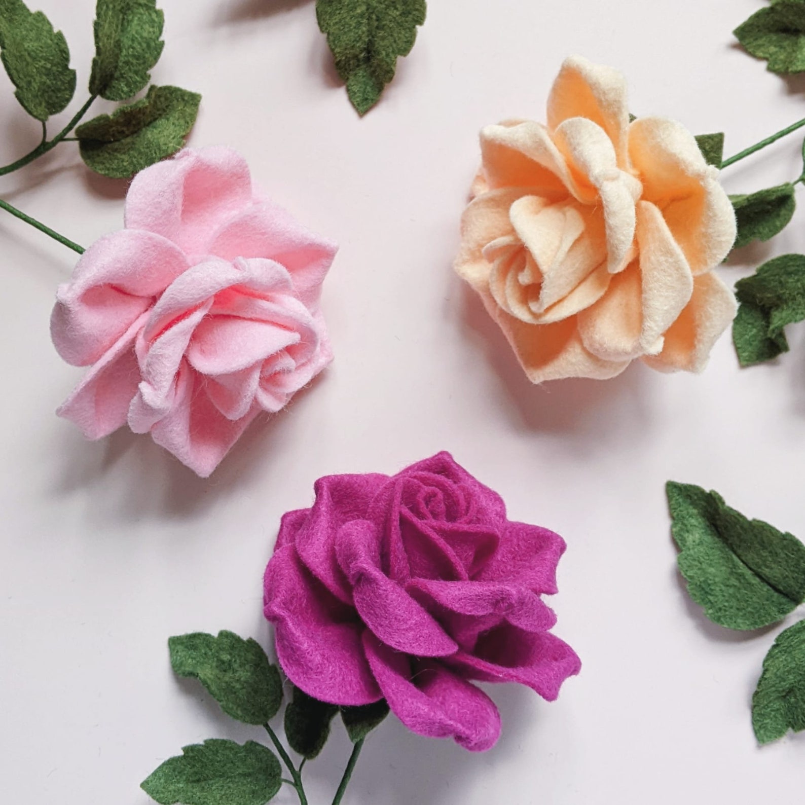 Felt Rose Pdf Tutorial With Video and Printable Pattern. DIY Felt ...