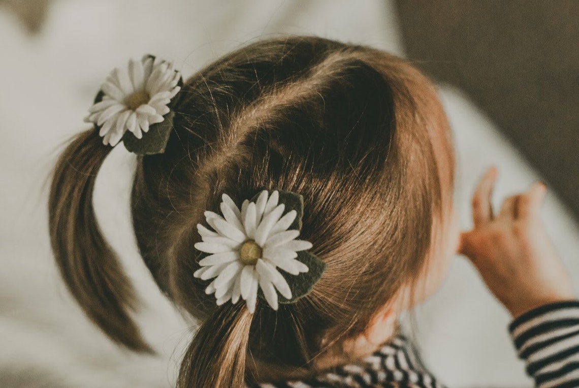 Daisy Hair Clip Set Daisies Hair Clips Floral Hair Bobble | Etsy