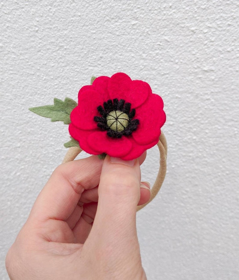 Poppy Headband, Poppies Hair Band, Red Floral Headband, Baby Poppy ...