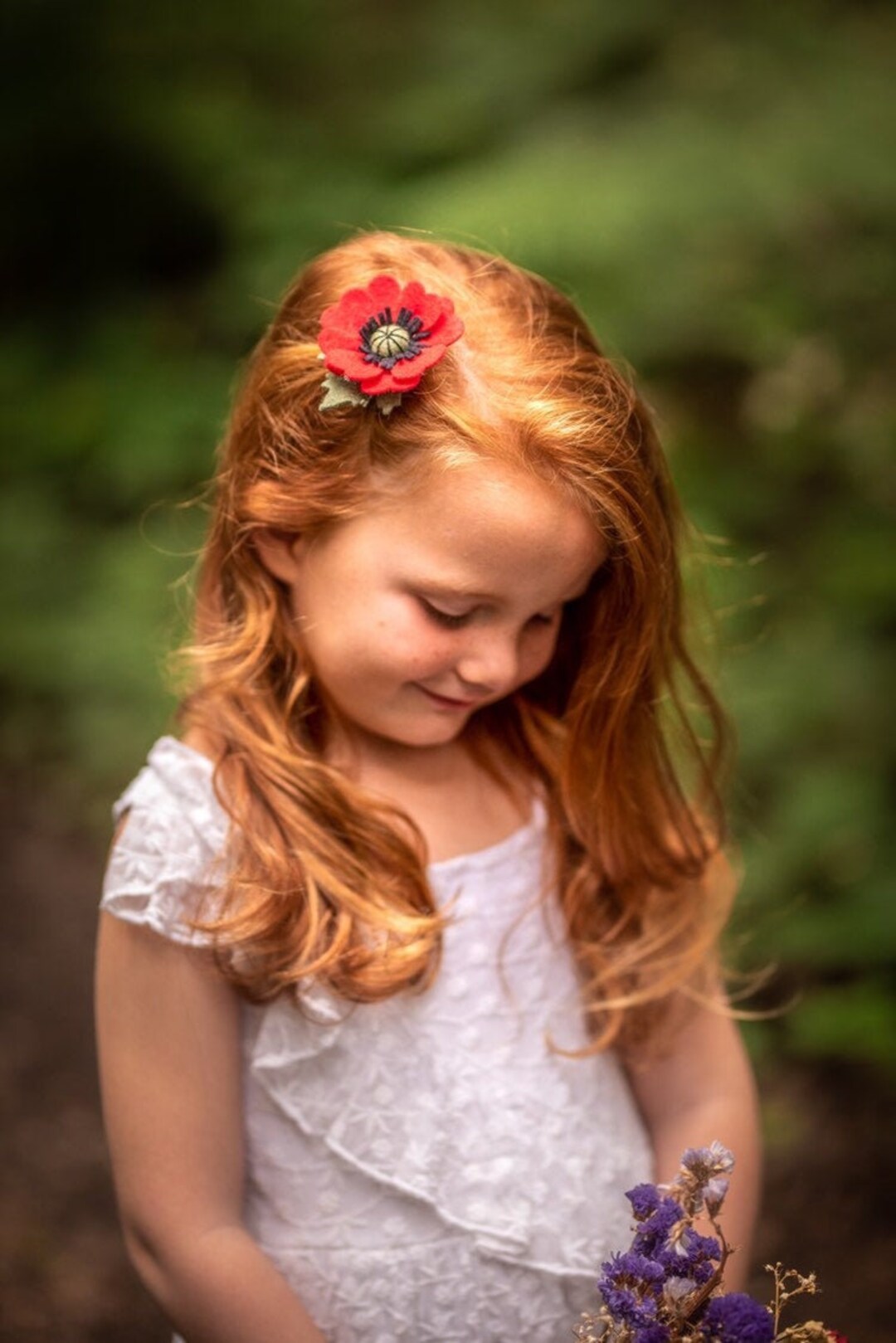 Poppy Hair Clip Set, Poppies Hair Clips, Floral Hair Clips, Pigtail ...