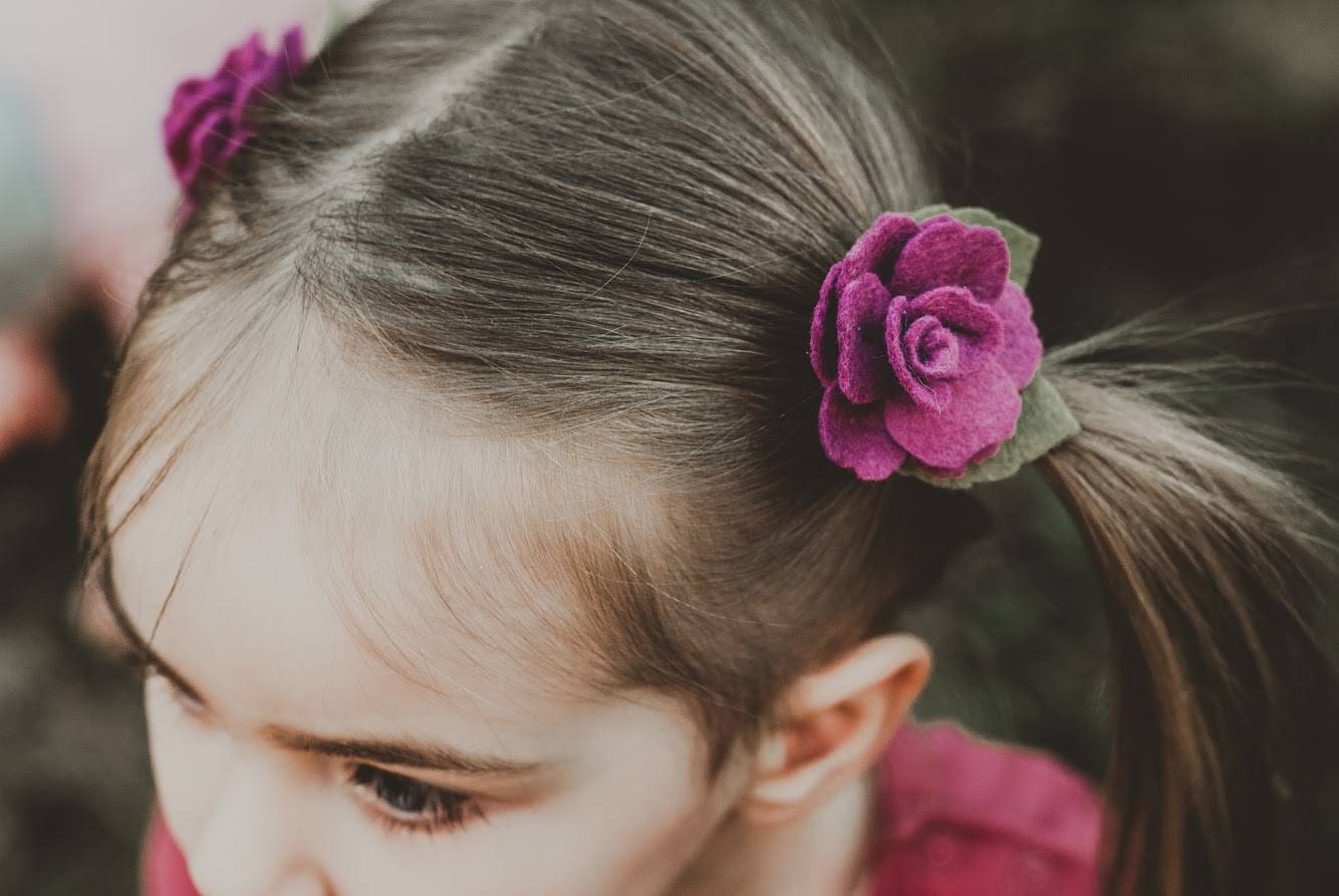 Rose Hair Clip Set Pink Rose Hair Clip Floral Hair Clips | Etsy