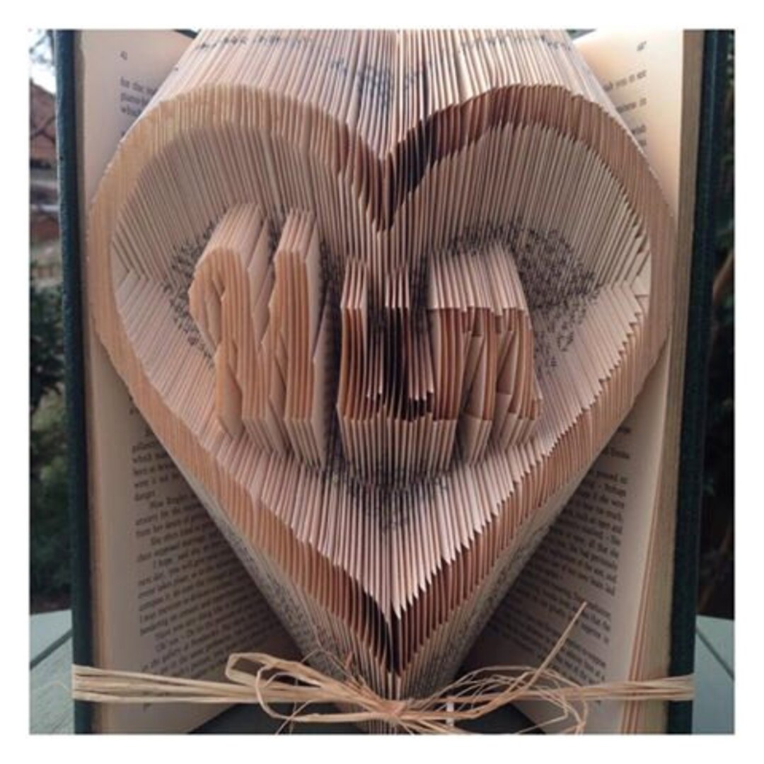 Book Folding Pattern for "mum in a Heart" +FREE TUTORIAL - Etsy