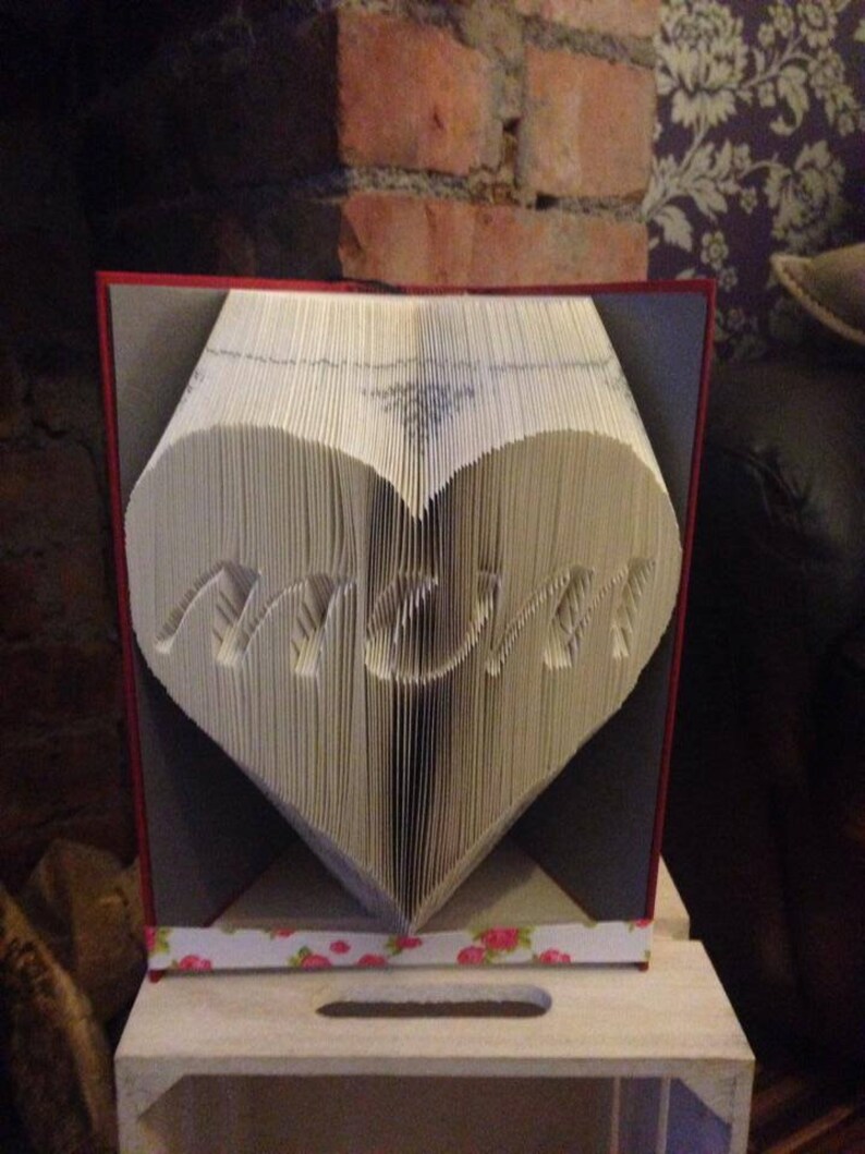 Book Folding Pattern for Mum in a Heart (2) - Etsy