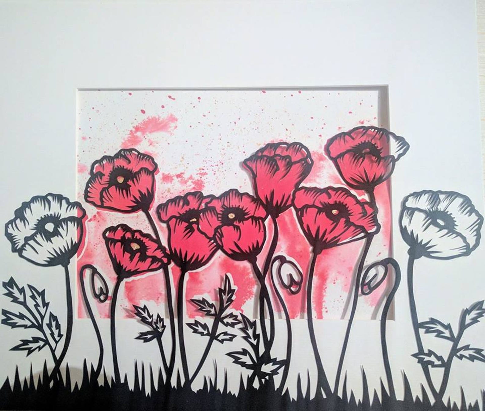 Poppy Field A4 Papercut Template Papercutting Poppies - Etsy UK