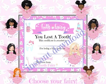 First Lost Tooth Certificate Tooth Fairy Certificate for - Etsy