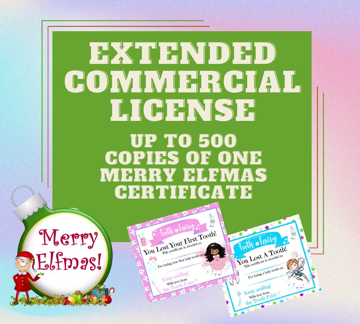 Merry Elfmas Extended Commercial License for up to 500 Copies/sales - Etsy