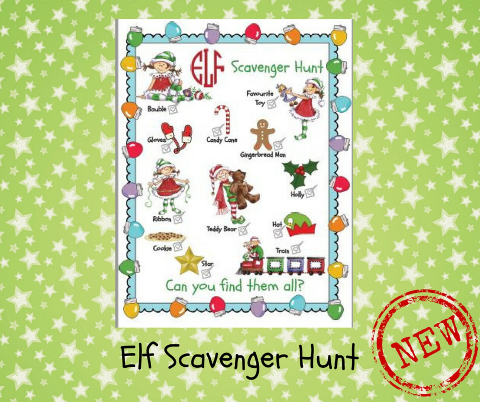 Elf Scavenger Hunt Elf Printable Elf Antic Elf Props | Etsy