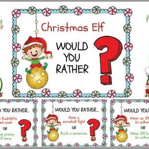 Would You Rather Game, Elf Printable, Elf Antic, Elf Props, Christmas ...