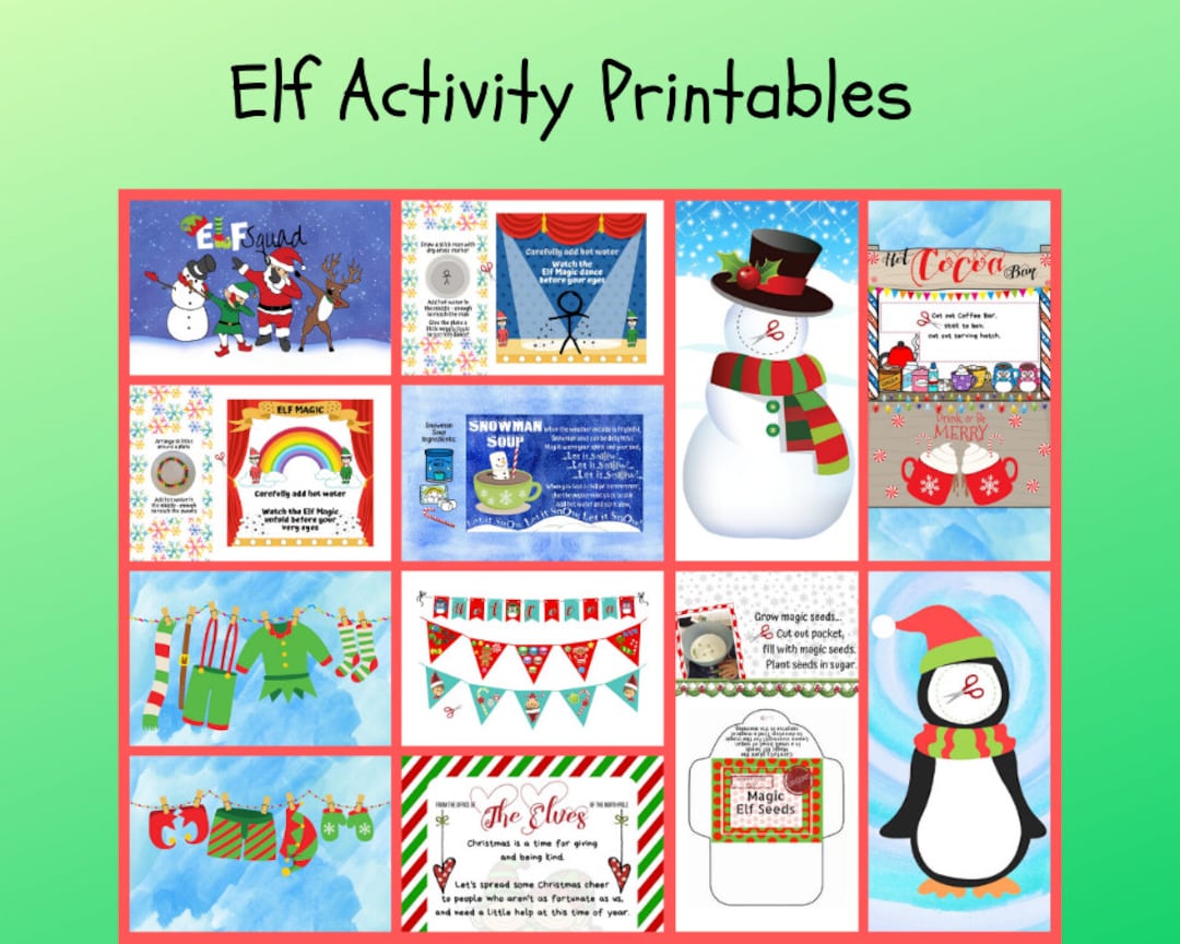 Elf Activity Printables, Elf Activities, Elf Printables - Etsy