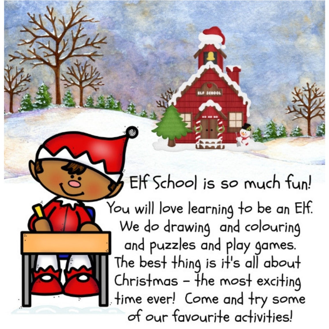 Elf School Book, Christmas Elf Activity Book - Etsy