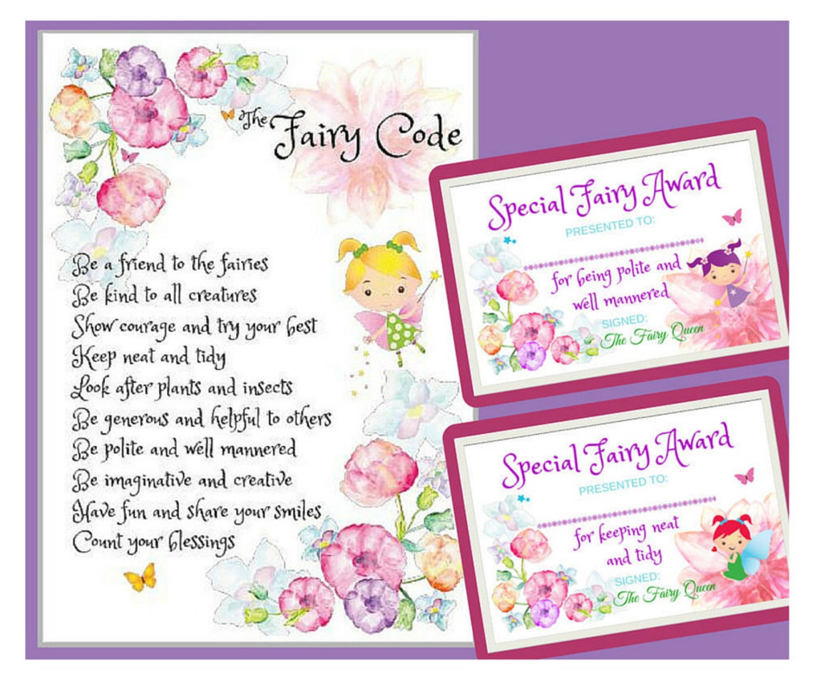 Fairy Code, Fairy Printables With Fairy Certificates to Award for Kind ...