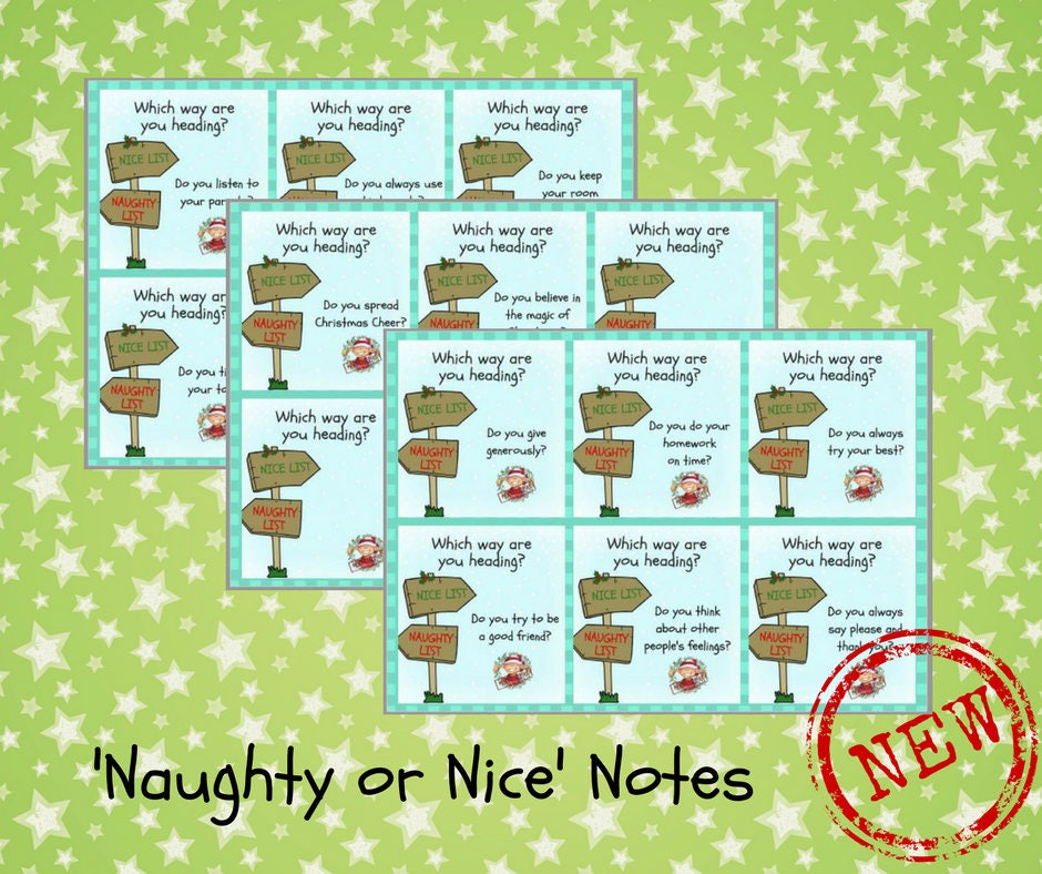 Naughty or Nice Notes, Elf Printable, Elf Antic, Elf Props, Nice List ...