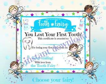 Boy's Tooth Fairy Certificate | Etsy UK